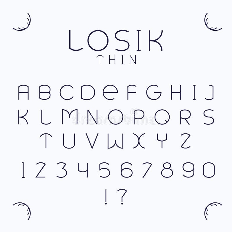 Thin font. Vector alphabet stock vector. Illustration of typeface ...