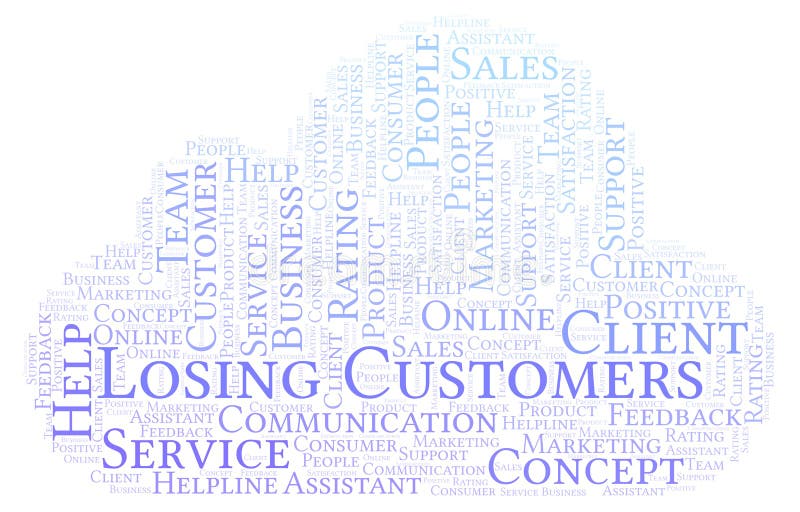Losing Customers Word Cloud. Stock Illustration - Illustration of ...