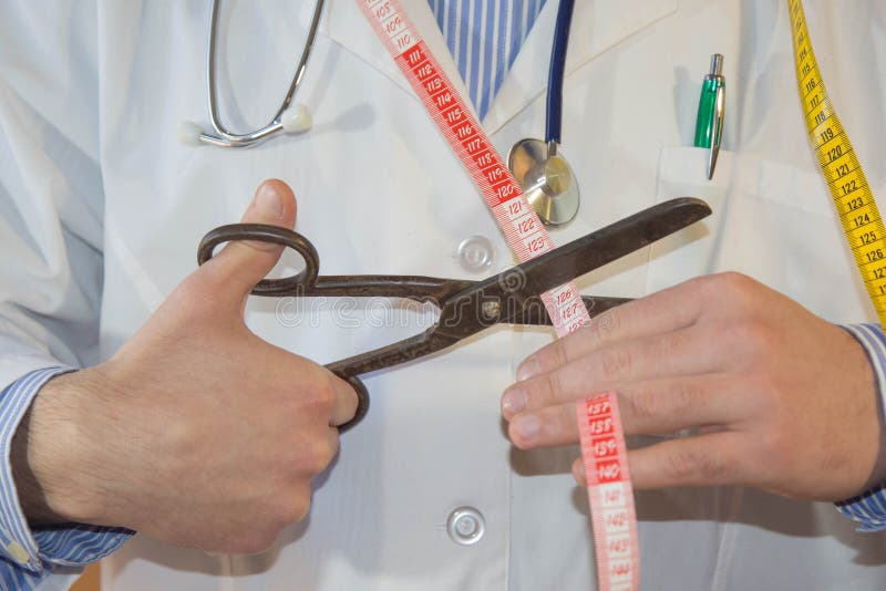 Losing Excess Weight. Doctor in White Lab Coat Stock Photo - Image of ...