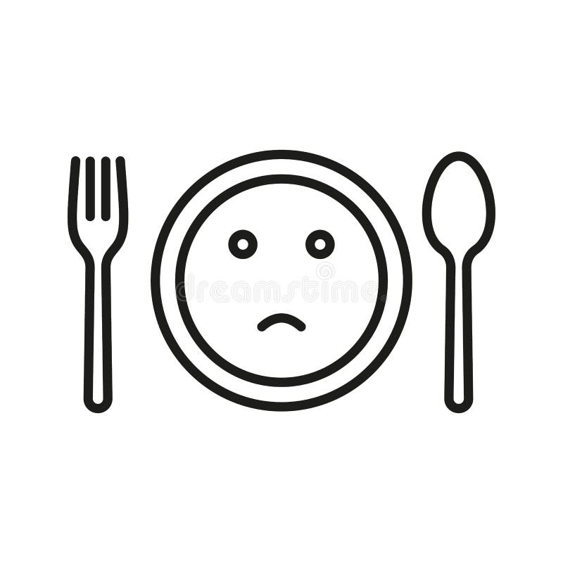 Loss of Appetite Vector Icon Illustration. Depression No Food Icon ...