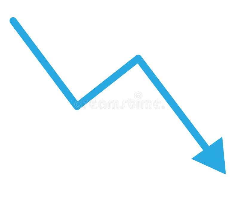 Decline Arrow stock vector. Illustration of fall, right - 6005982