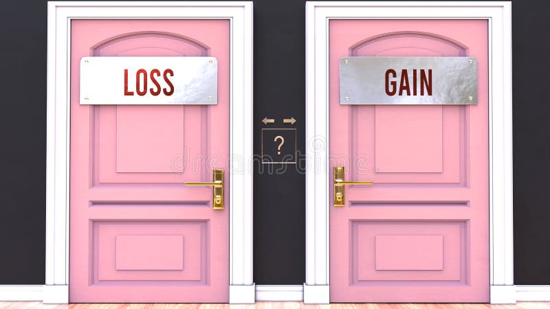 Loss or Gain - Making a Choice Stock Illustration - Illustration of ...