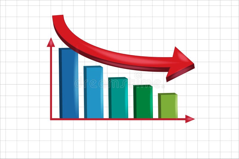 Loss Bar Graph with Dollar Sign Stock Illustration - Illustration of ...
