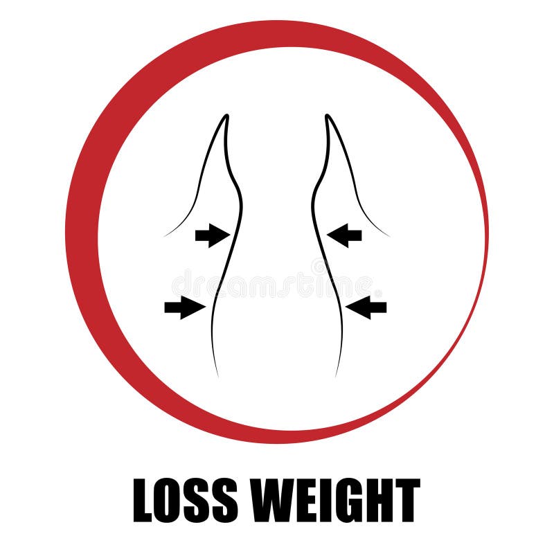 Loss Weight, Symptom Symbol in Red Circle Stock Vector - Illustration ...