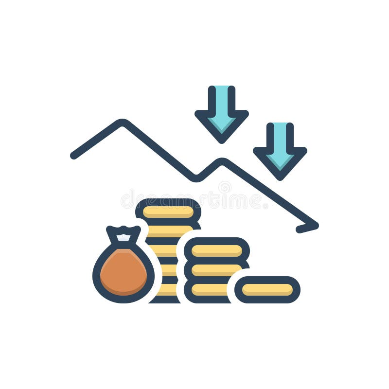 Color Illustration Icon for Losses, Impairment and Money Stock Vector ...