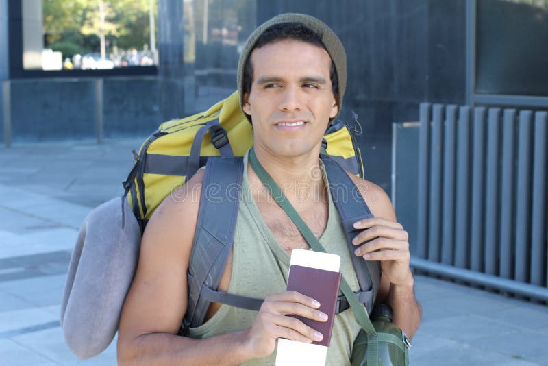 Lost Backpacker Looking Away with Confusion Stock Photo - Image of ...