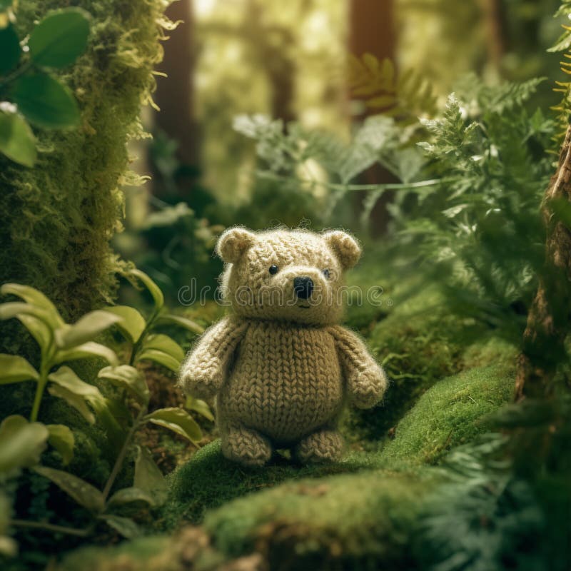 A lost bear in a jungle stock illustration. Illustration of nature ...