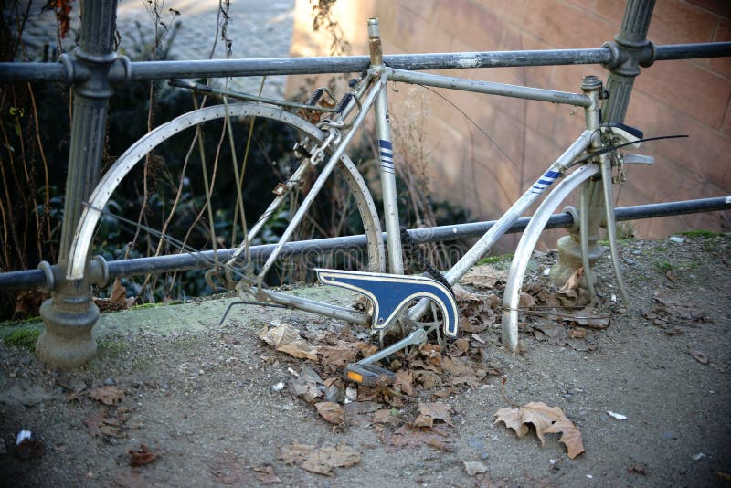 Lost bicycle stock image. Image of rusted, attached, chained - 84241551