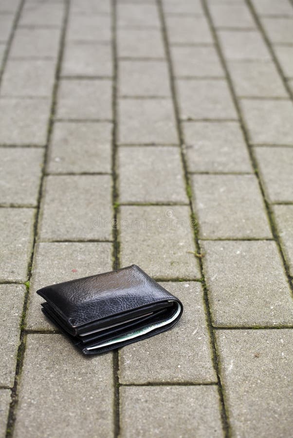 Lost wallet stock image. Image of wallet, material, street - 23575603