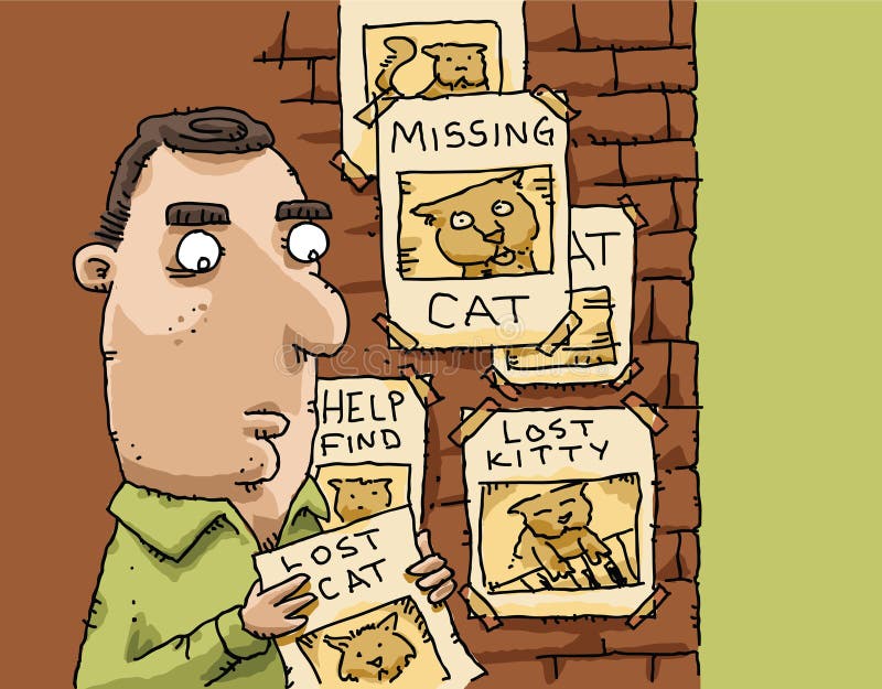 Cartoon Lost Cat Stock Illustrations – 380 Cartoon Lost Cat Stock ...