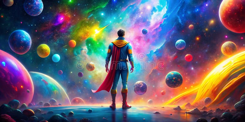 Lost in the Colorful Super Hyper Universe AI-Generated Content Stock ...