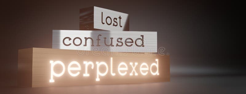 Lost, Confused, Perplexed - Block Shapes and Glow Effect Stock ...