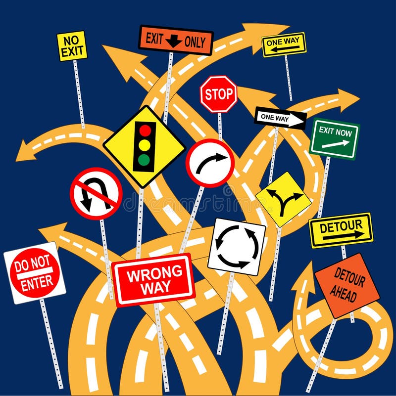 Lost and confused stock vector. Illustration of driving - 42798505