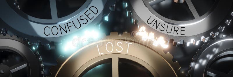 Lost, Confused, Unsure - Gears Concept Stock Illustration ...