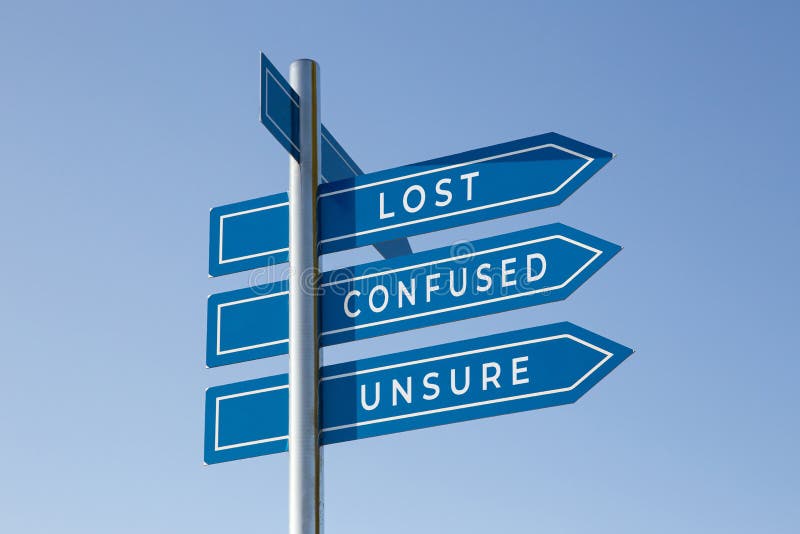 Lost Confused Sign stock image. Image of bewildered, clear - 39639761