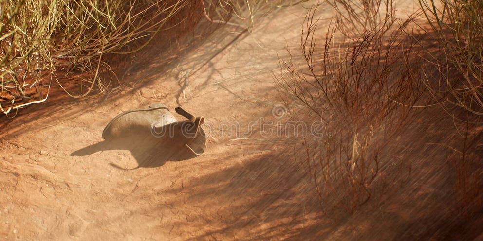 Lost Cowboy Boot in Desolate Desert Landscape. Stock Photo - Image of ...