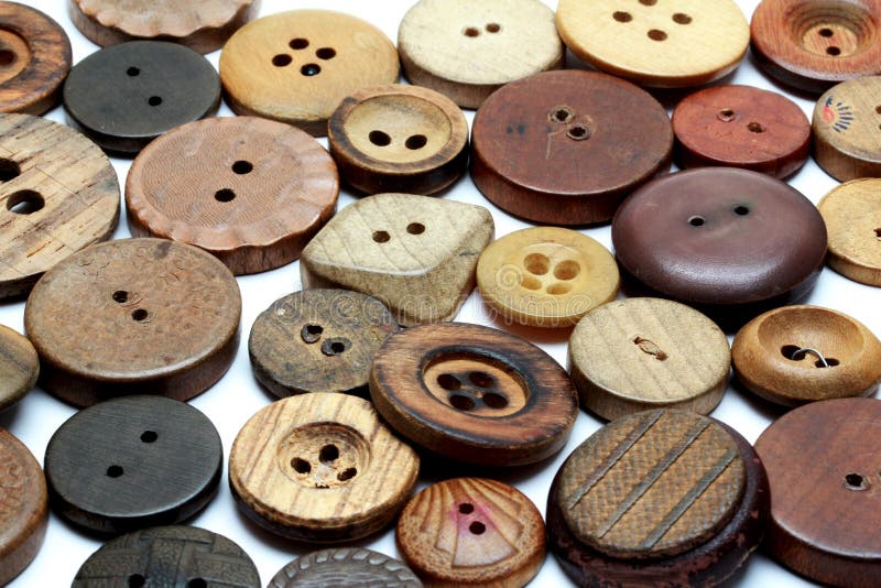 Lost In The Crowd - Quantity Of Vintage Wooden Buttons On White ...