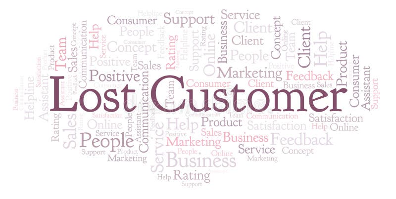 Lost Customer word cloud. stock illustration. Illustration of text ...