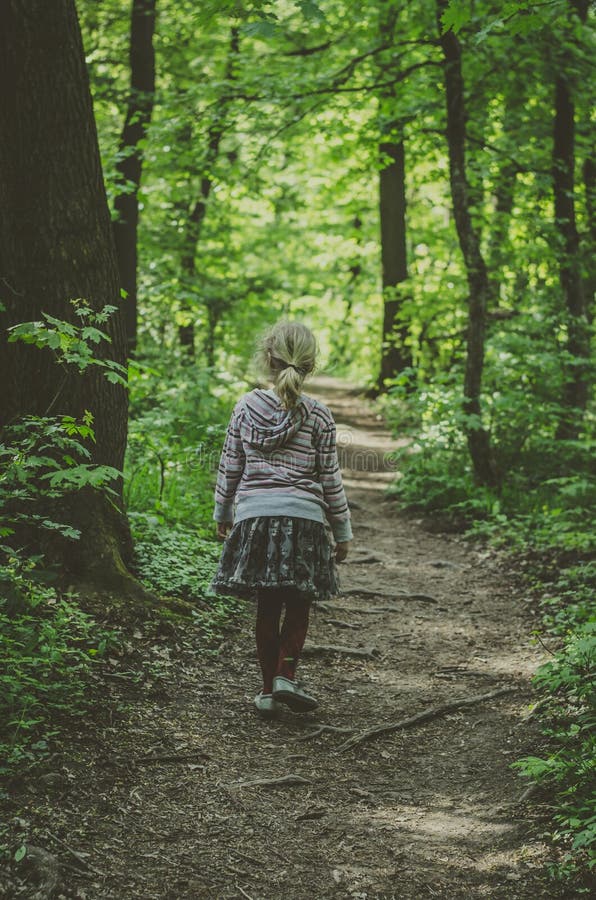 Lost Girl Walking in Spring Forest Stock Image - Image of vertical ... Lost Girl Walking in Spring Forest Stock Image - Image of vertical ...