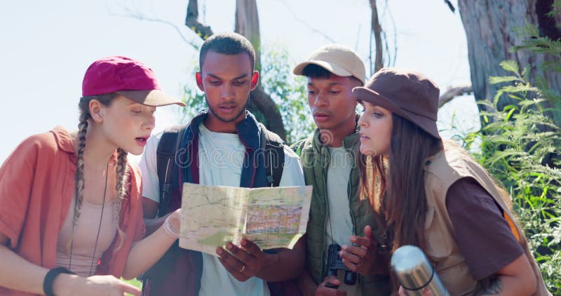 Lost, Hiking and Map Direction of Friends with Anger, Stress and ...