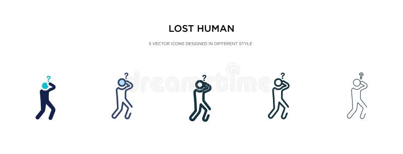 Lost Human Icon in Different Style Vector Illustration. Two Colored and ...