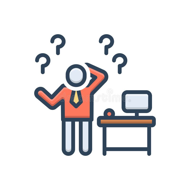 Color Illustration Icon for Lost, Missing and Adrift Stock Illustration ...