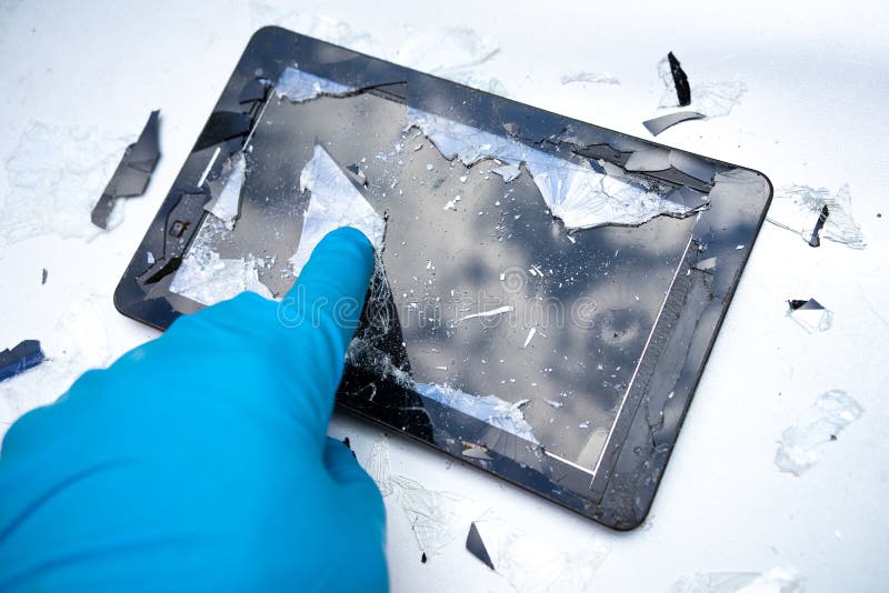 A Broken Screen on an Electronic Tablet.Lost Information from ...