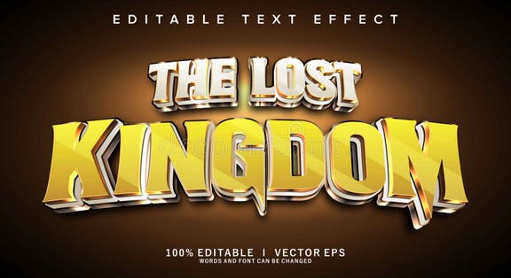 The Lost Kigdom 3d Vector Text Effect with Modern Style Design Stock ...