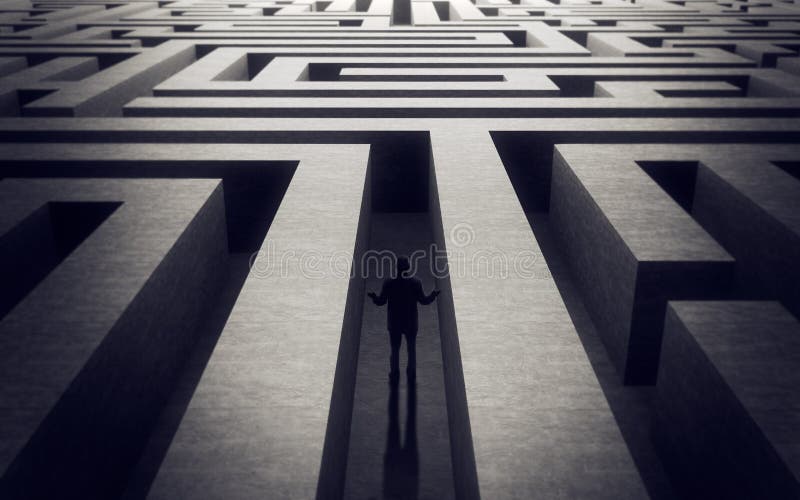 Lost in labyrinth stock photo. Image of finding, choice - 28556650