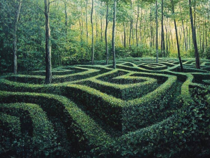 Lost in the Labyrinth, a Journey through the Depths of the Forest Stock ...