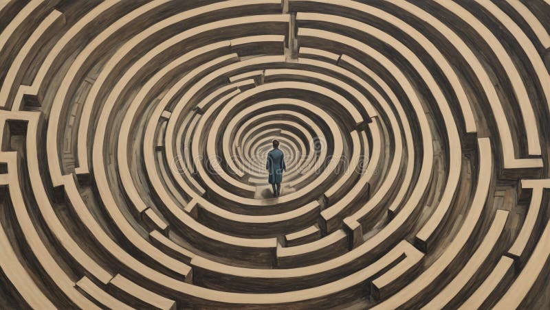Lost in the Labyrinth a Surreal Expressionist Artwork Stock ...