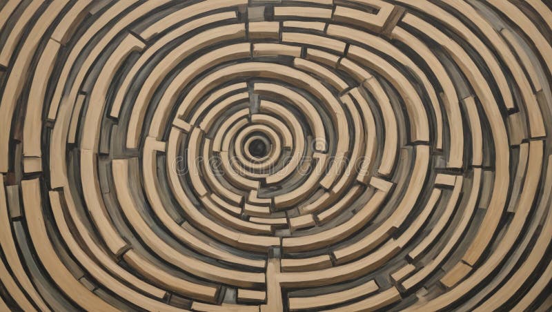 Lost in the Labyrinth a Surreal Expressionist Artwork Stock ...