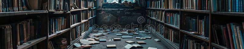 Lost Library Filled with Infinite Knowledge Stock Illustration ...