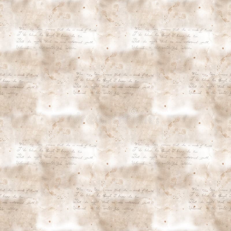 Lost Love Letters: Seamless Scrapbook Pattern of Letters. Watercolor ...