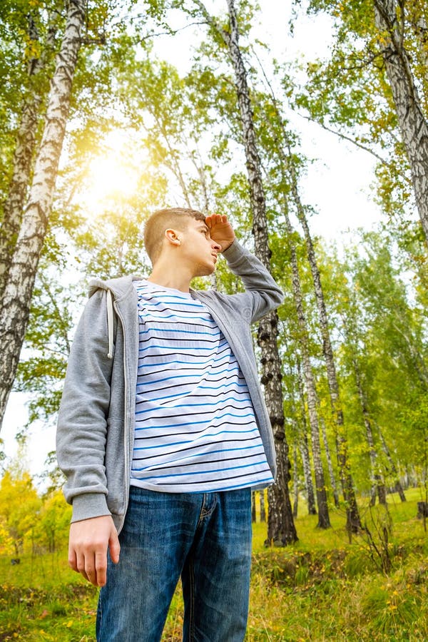 Lost Man in the Forest stock photo. Image of person - 230660048