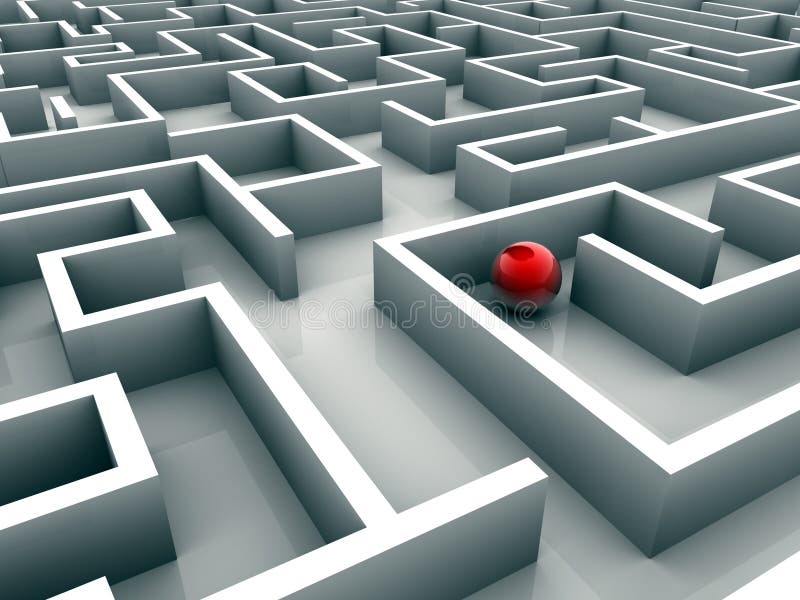 Lost in maze stock illustration. Illustration of render - 11733806