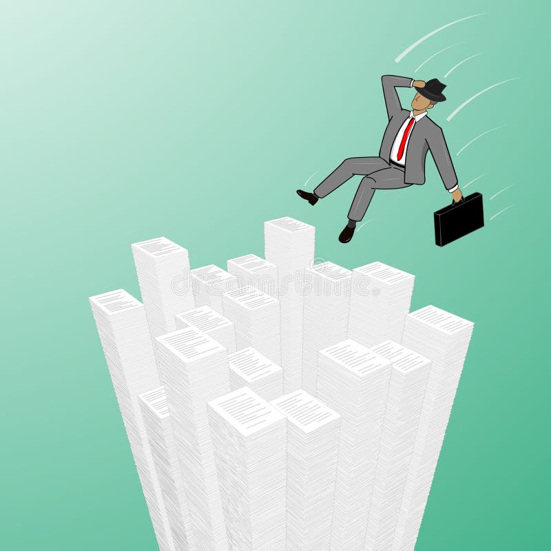 Lost in paperwork stock illustration. Illustration of application ...