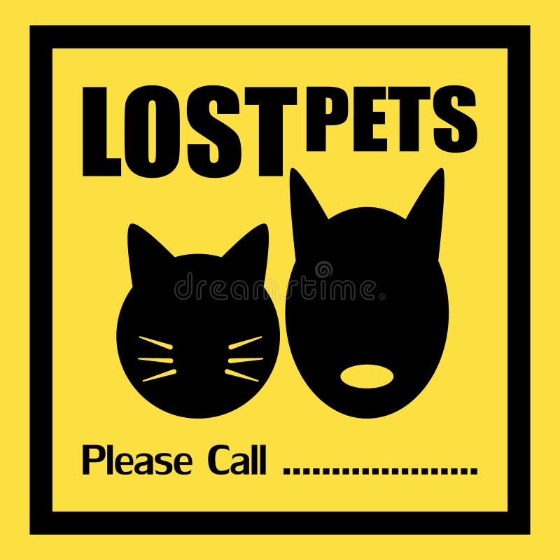 Lost pets announcing sign stock vector. Illustration of disappear ...