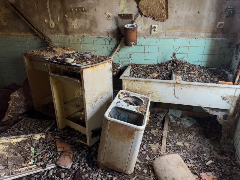 Lost Places Abandoned Kitchen in an Old Factory Canteen Stock Image ...