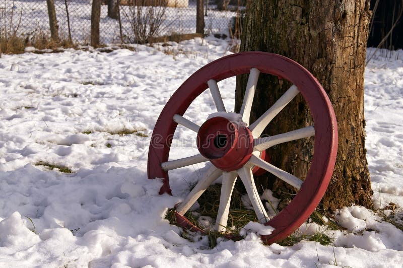 Lost Red Wheel stock image. Image of detail, abstract, locomotion - 464573