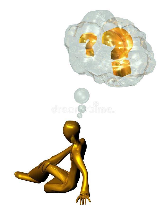 Thinker Lost in Thought stock illustration. Illustration of desperate ...