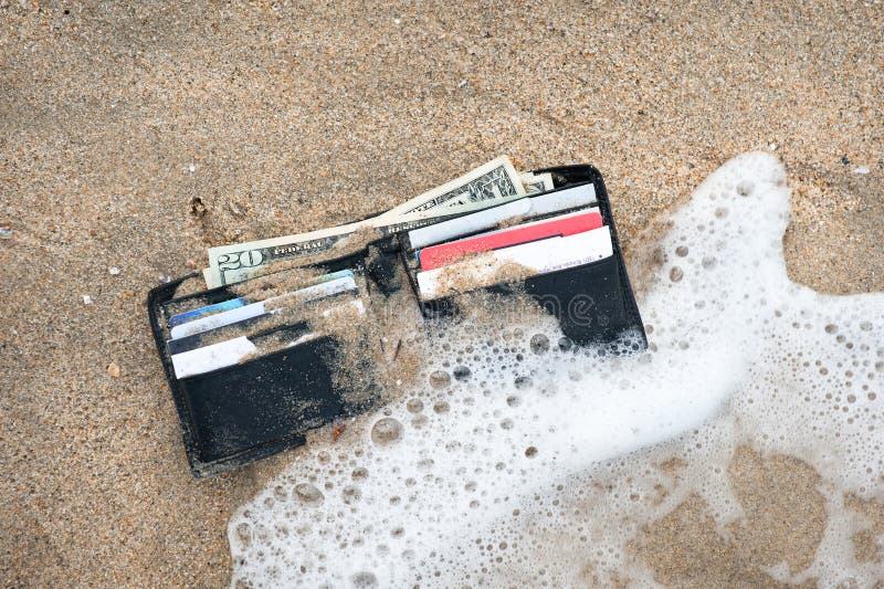 The Lost Wallet with Cash and Credit Cards on the Street Stock Image ...