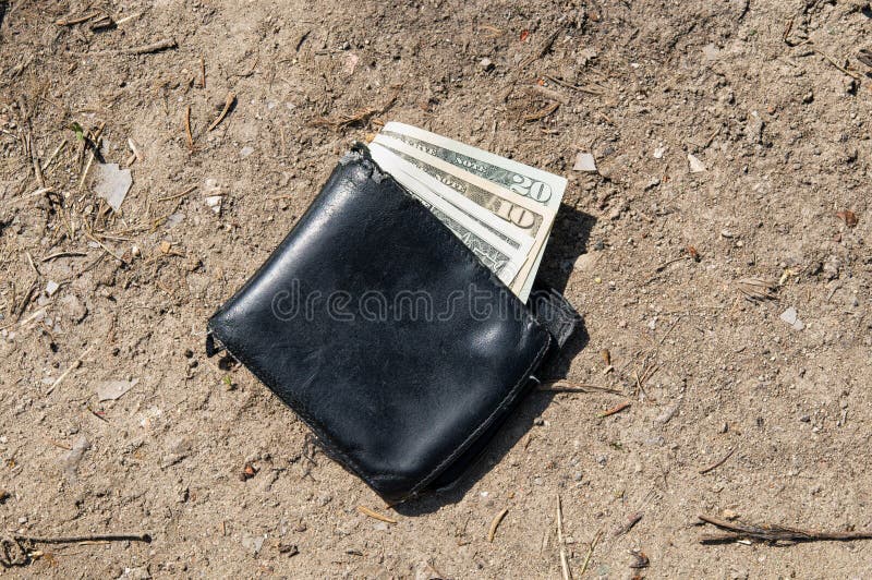 Lost wallet with money stock photo. Image of bankrupt - 69447728