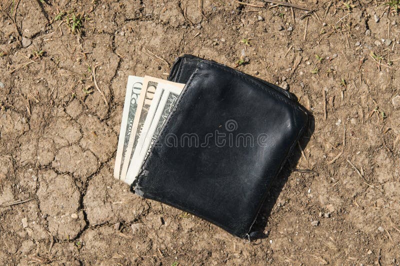 Lost wallet with money stock photo. Image of broke, business - 69448362
