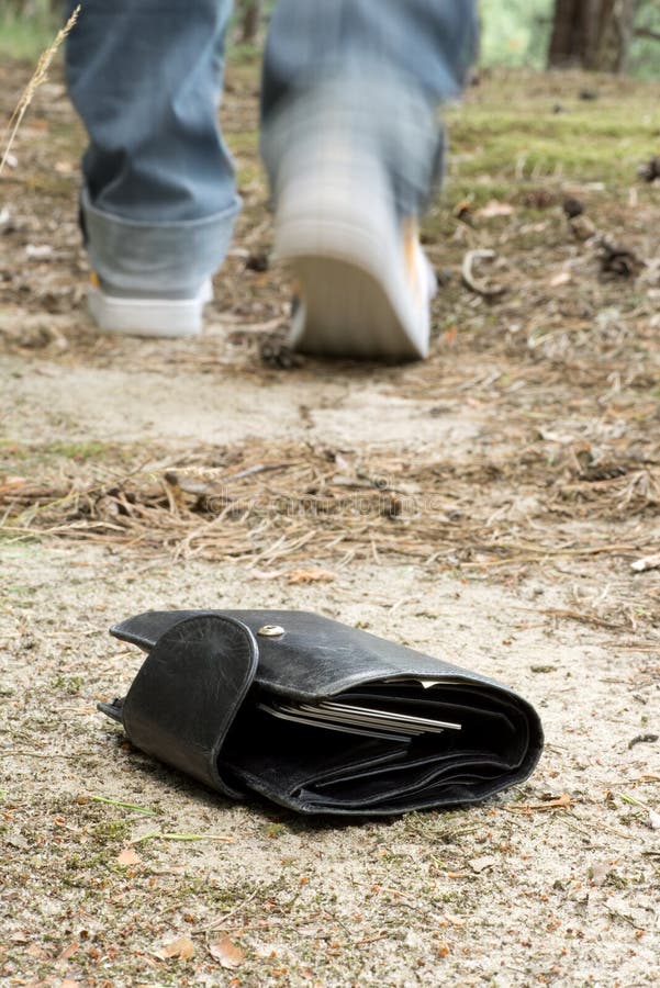 Lost leather purse/wallet stock image. Image of focus - 15079335