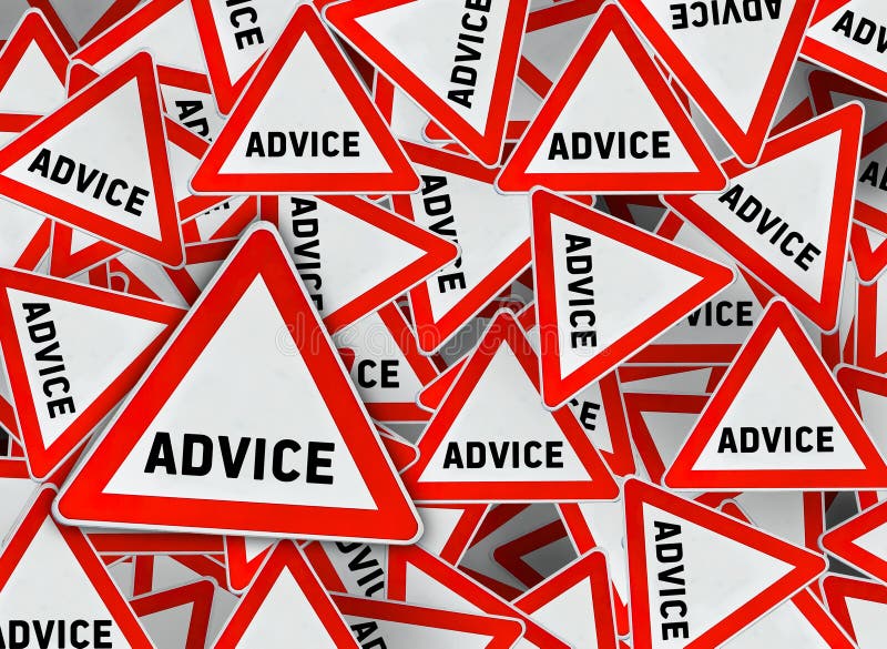 A Lot of Advice on Red Triangle Road Sign Stock Illustration ...