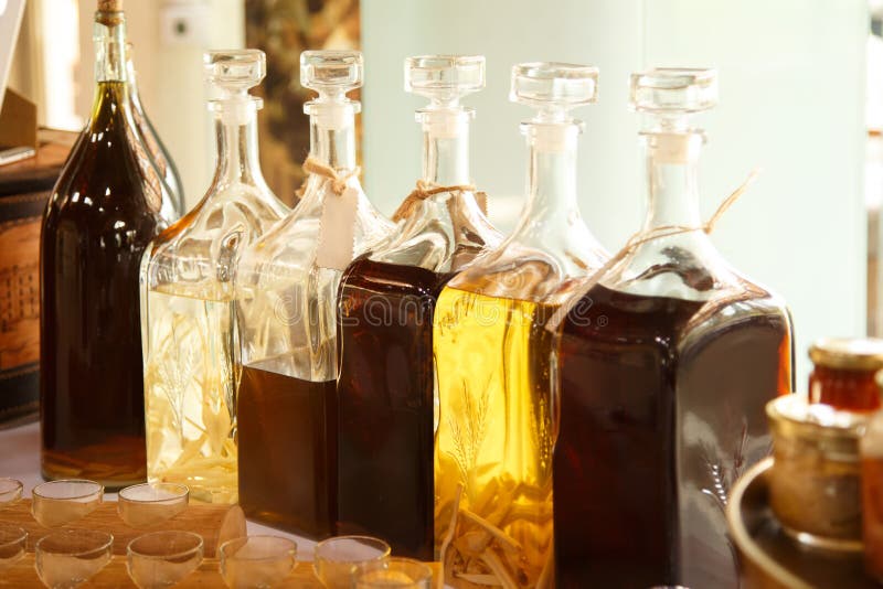 A Lot of Alcohol on the Table Stock Image - Image of beverages ...