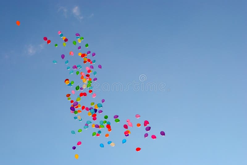 A Lot of Balloons in the Sky Stock Photo - Image of celebration ...