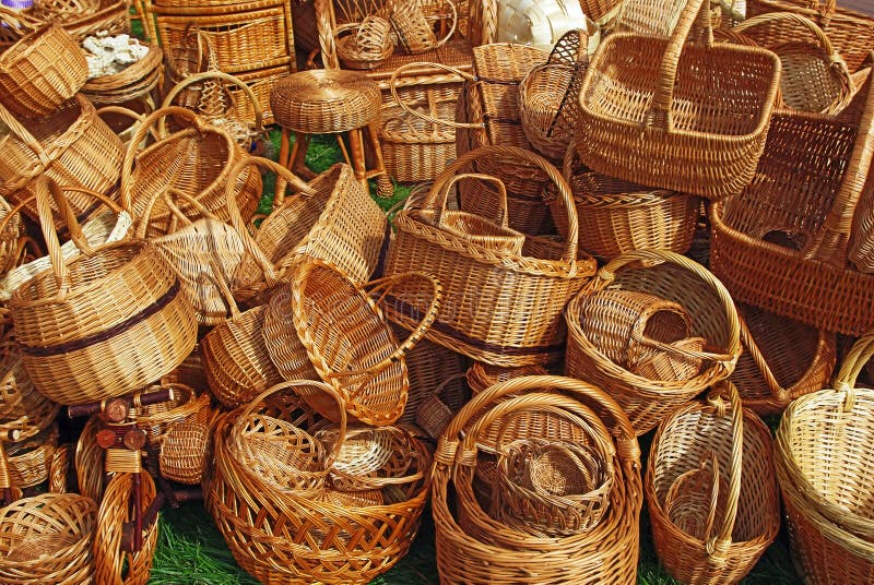 A lot of baskets stock image. Image of detail, retro - 21693525