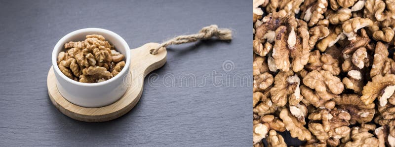 A Lot of Beautiful Walnut Top View. Packaging Design for Nuts Stock ...